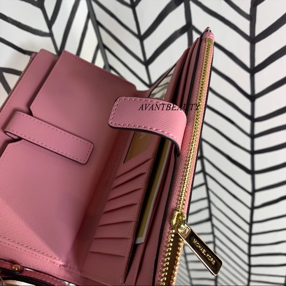 Michael Kors | Bags | Michael Kors Double Zip Wristlet Wallet Pink Nwt ...